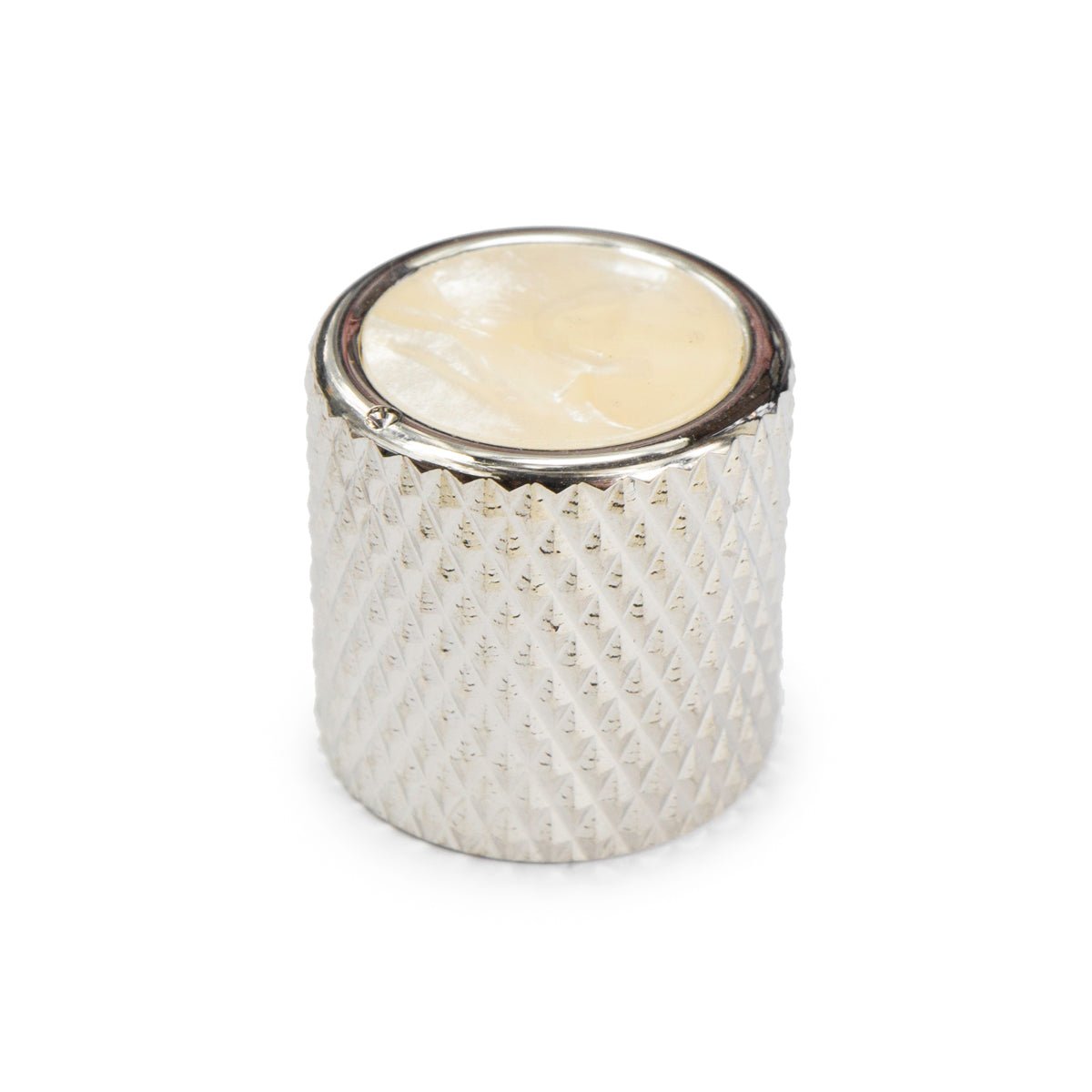 Knurled Chrome Potentiometer Knobs x 2 (Various Inlays) – WM Guitars