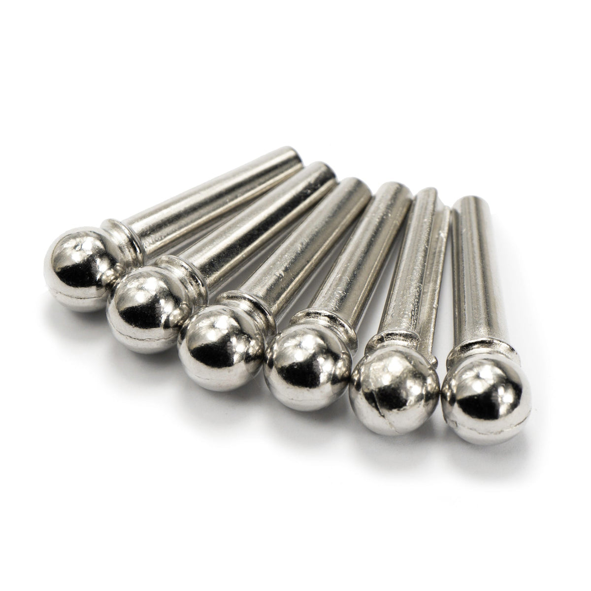 Metal Bridge Pins Chrome x 6 – WM Guitars