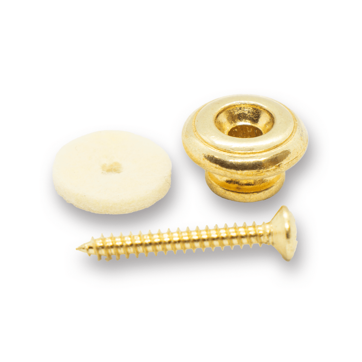 Telecaster Style Strap Button + Washer & Screw Set (Gold) x 1 – WM Guitars